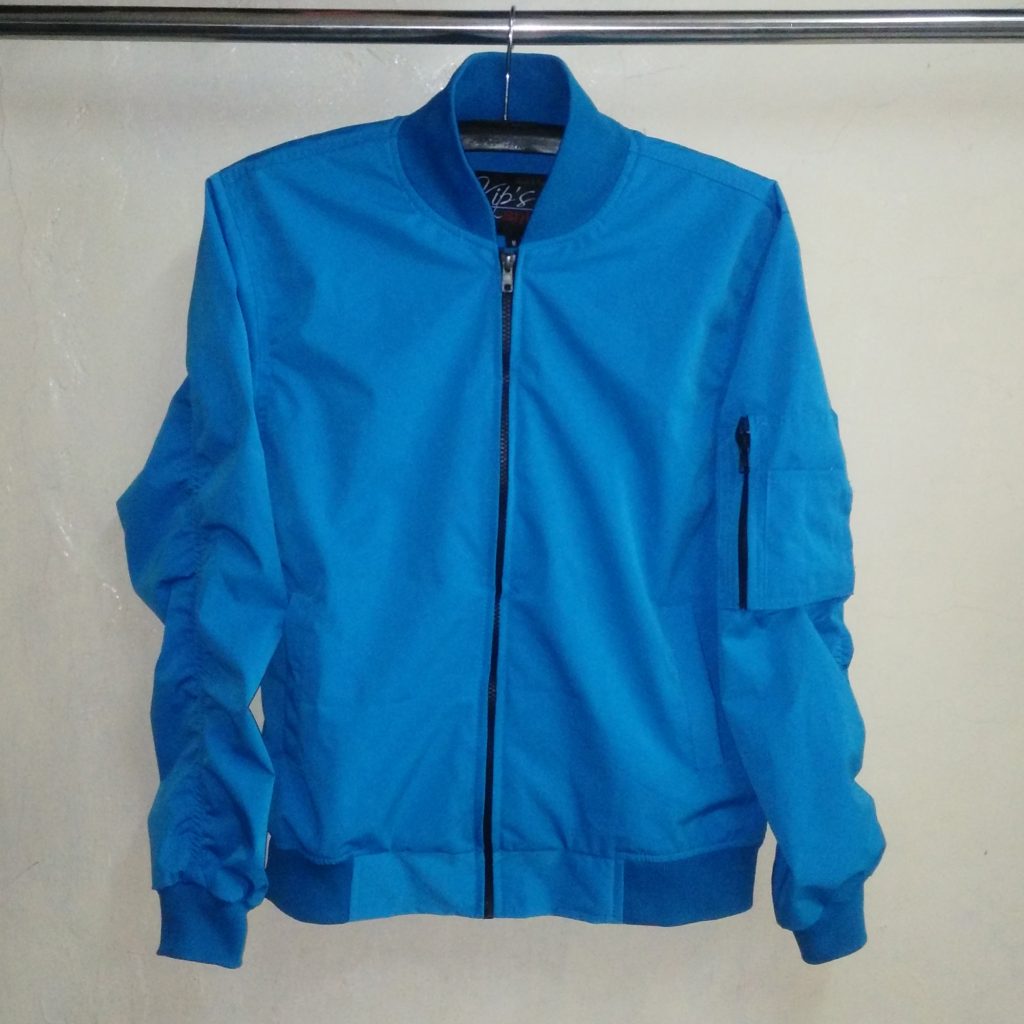 Jaket Bomber Biru Turkis, Seragam Jaket Varsity - Kips Style